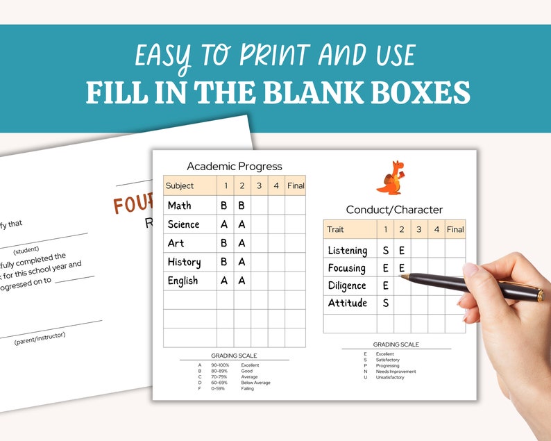 Elementary School Grade Report Card Bundle Preschool Kindergarten 1st ...