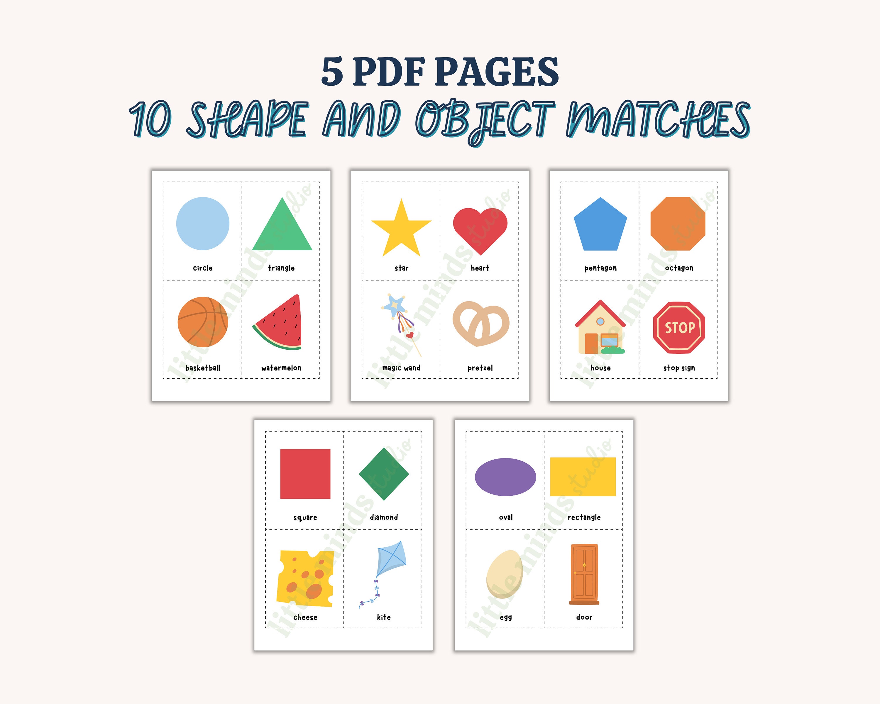 Printable Shape Matching Game Fun and Educational Interactive Learning ...