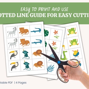 Wild Animals Printable Matching Game Fun and Educational Activity for ...