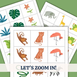Wild Animals Printable Matching Game Fun and Educational Activity for ...