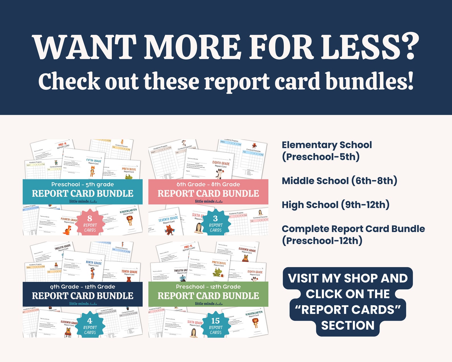 7th Grade Report Card Printable Homeschool Report Card Middle School ...