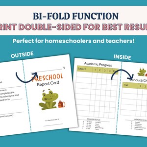 Preschool Report Card Printable Homeschool Report Card Elementary ...
