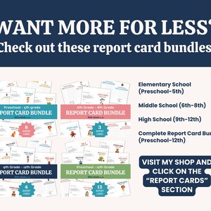 Preschool Report Card Printable Homeschool Report Card Elementary ...