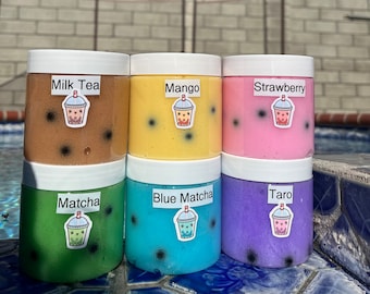 Boba Milk Tea Slime Popular Slime thick Glossy Popular Slimetaro Milk ...