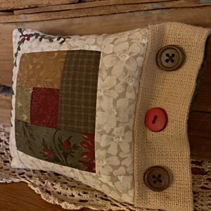 HB-200 Patchwork Log Cabin Quilted Mini Pillow With Embroidery - Etsy