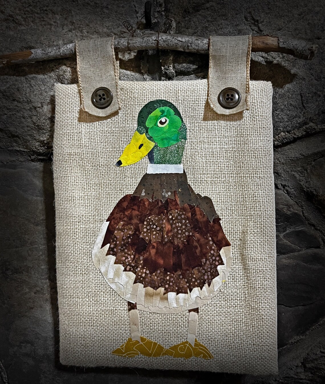 A-101 Mallard Duck Fabric Collage Wall Hanging - Etsy