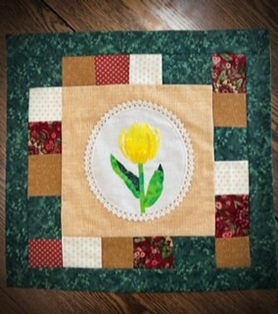 A-098 Tulip Fabric Collage Patchwork Table Mat - Etsy