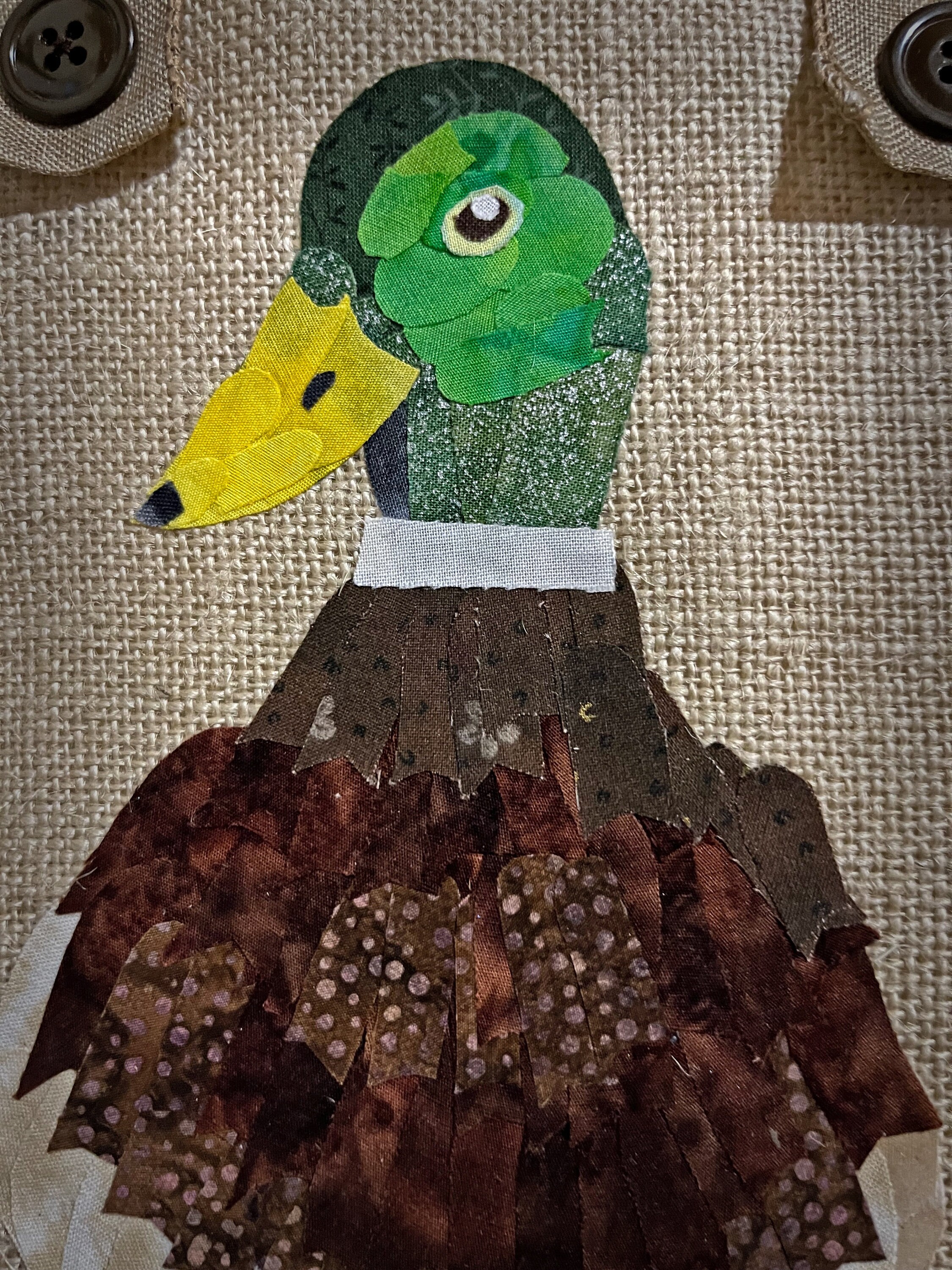A-101 Mallard Duck Fabric Collage Wall Hanging - Etsy