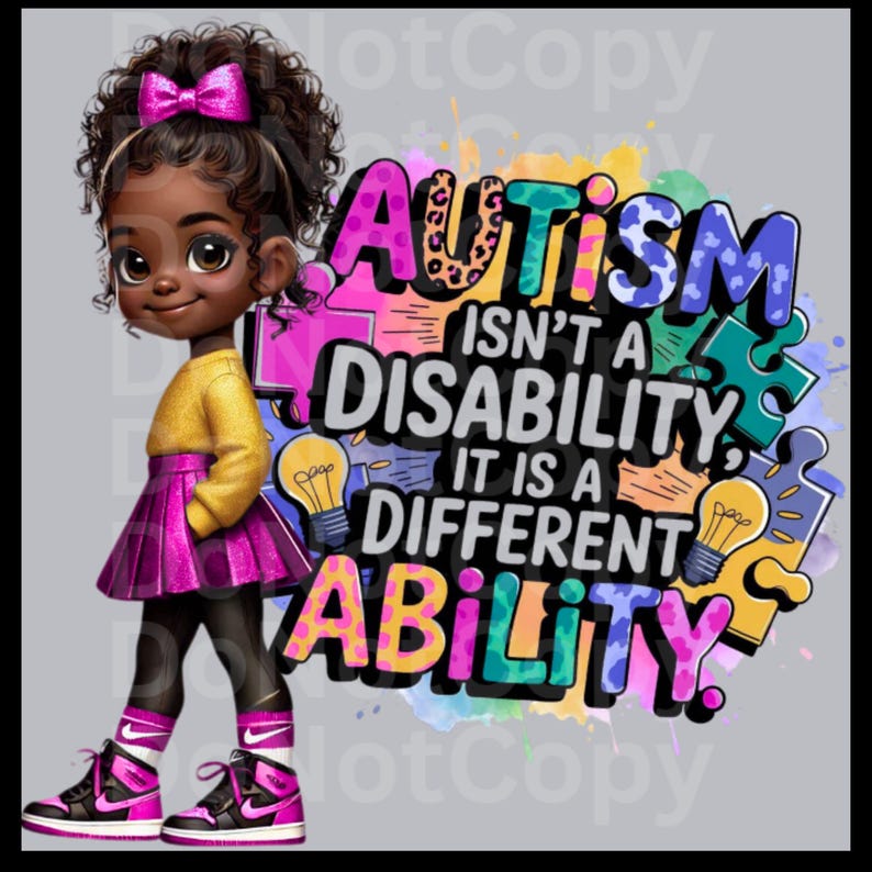 Autism Awareness PNG: Black Girl Ability Design (digital Download) - Etsy