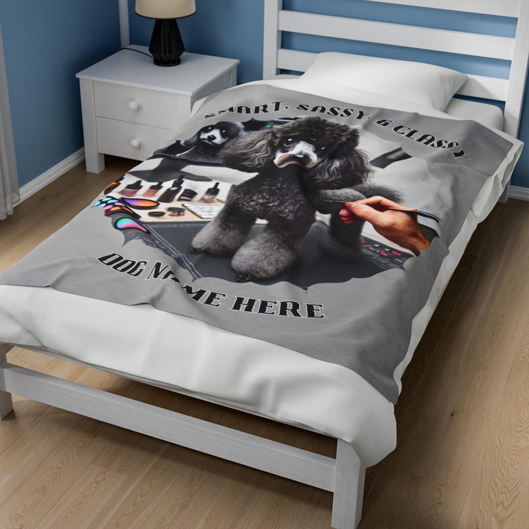 Poodle Dog Plush Blanket - Cozy Velveteen Throws, Warm Fleece Bedding ...