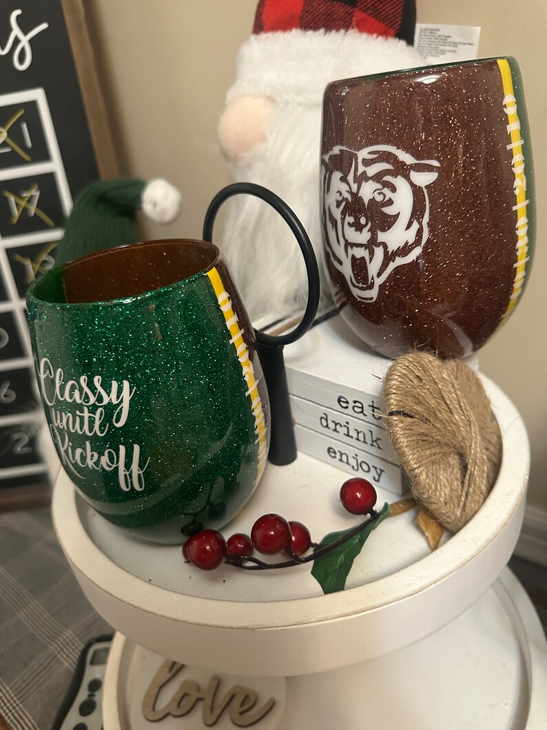 Classy Til Kickoff, Classy Until Kickoff, Football Wine Glass, Sports ...