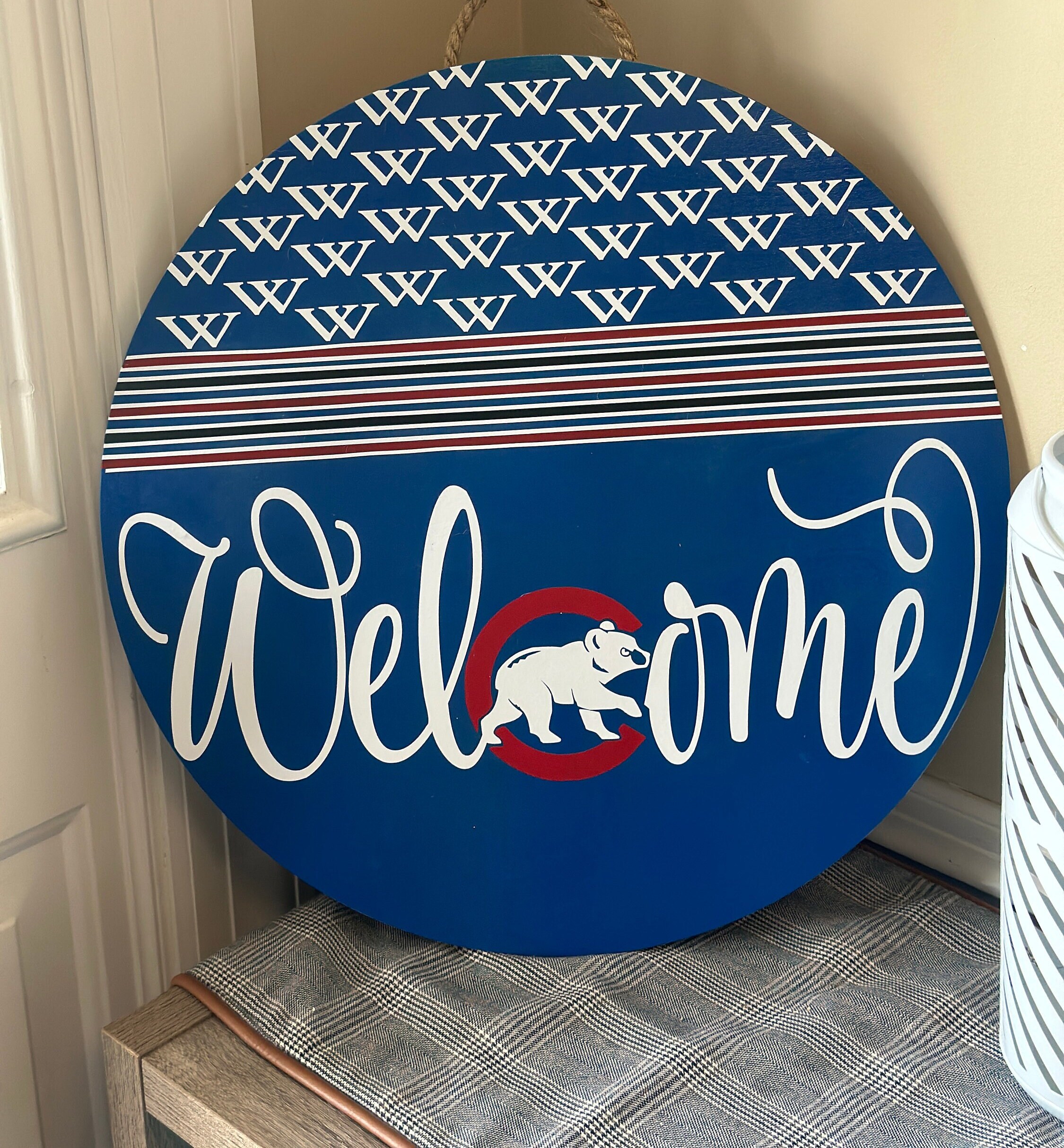CUBS WELCOME SIGN, Chicago Cubs Sign, Cubbies Welcome Sign, Front Door ...