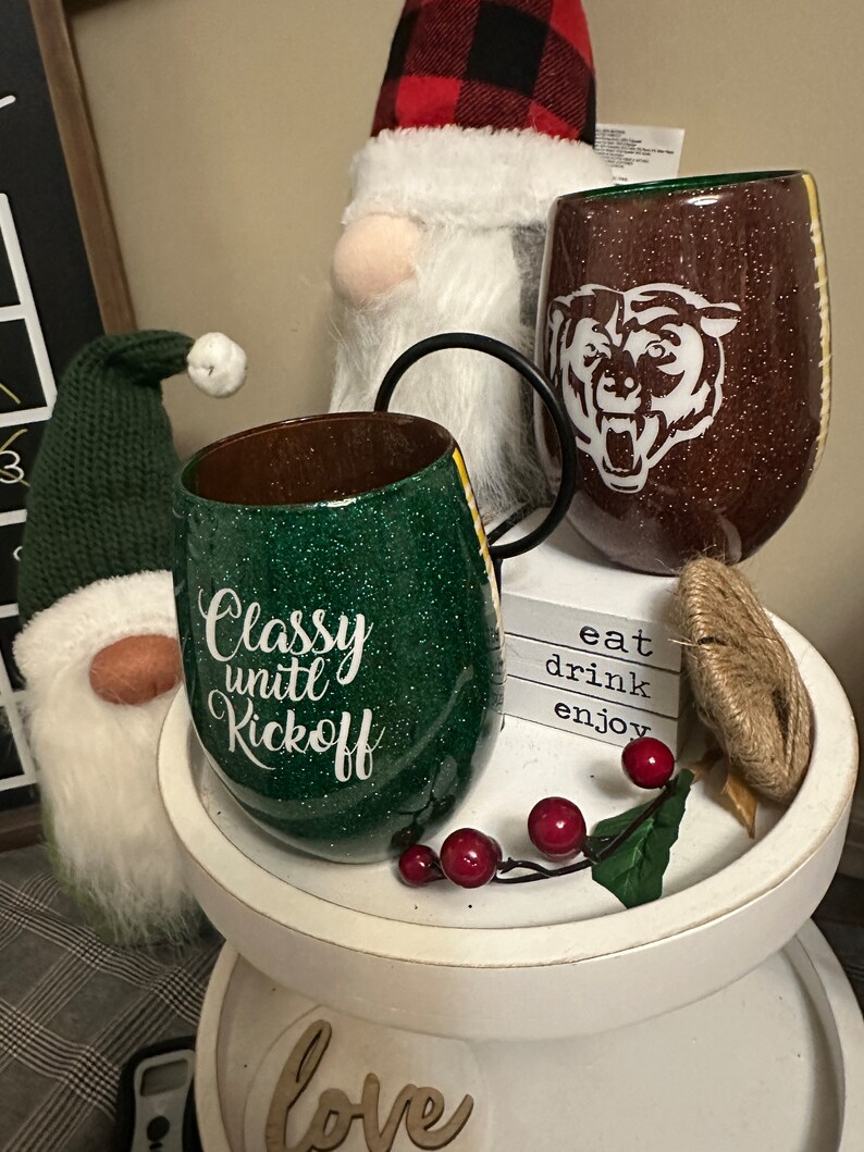 Classy Til Kickoff, Classy Until Kickoff, Football Wine Glass, Sports ...