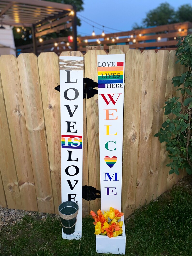 Pride Sign Gay Pride WELCOME Sign Love is Love Sign - Etsy