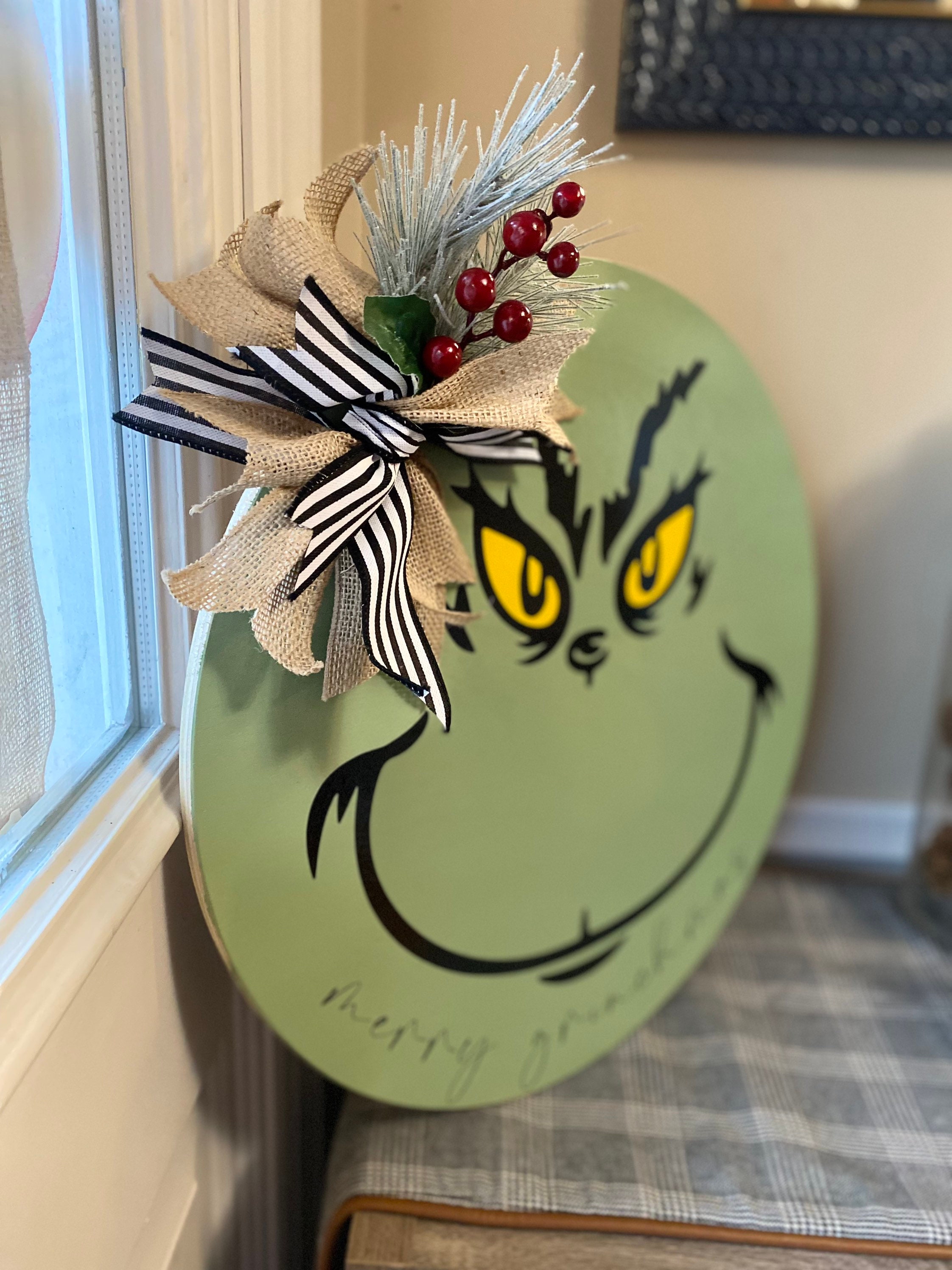 Front Door Decor Grinch Front Door Wreath Grinch Door - Etsy