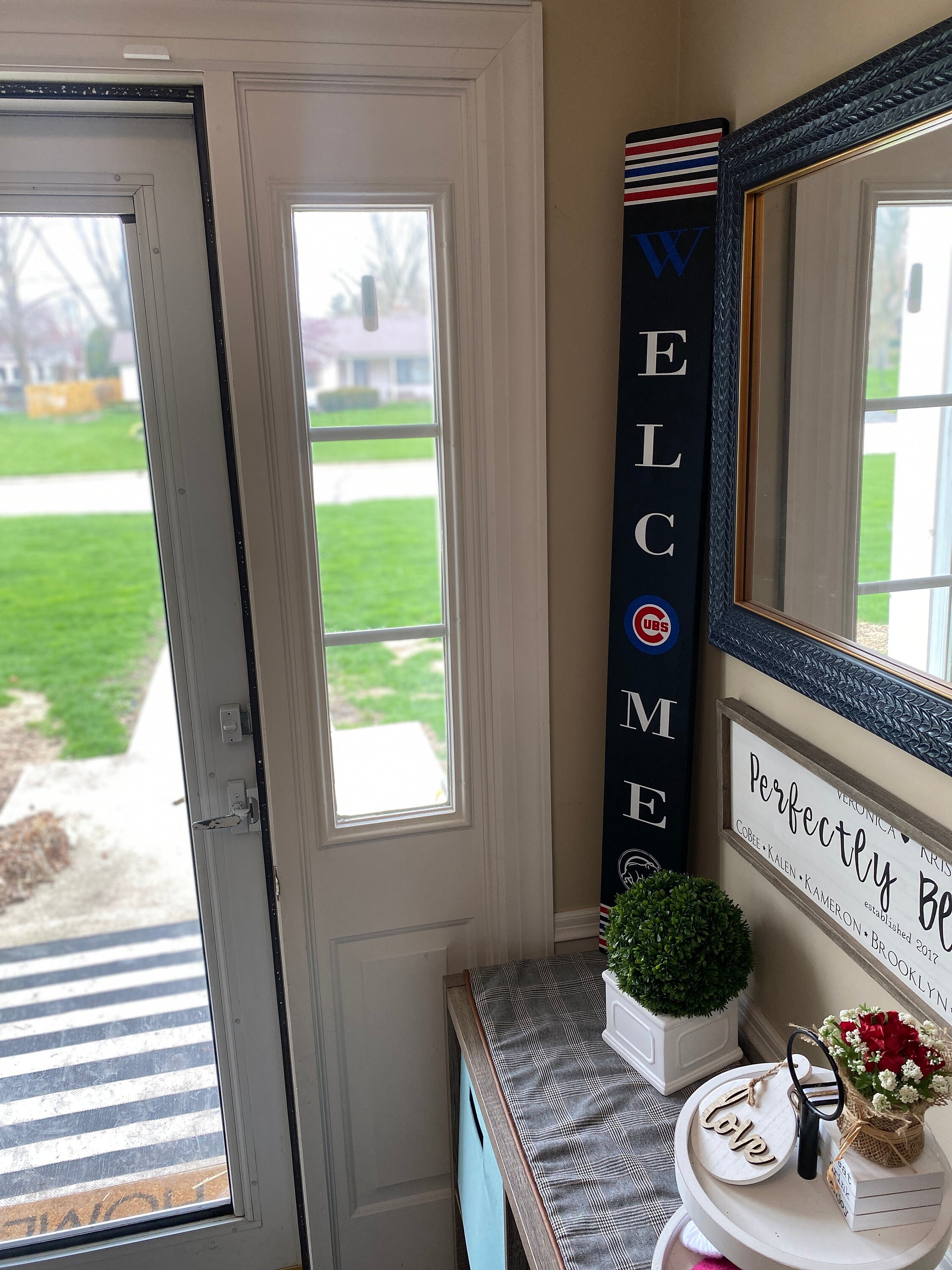 CUBS WELCOME SIGN, Chicago Cubs Sign, Cubs Porch Leaner, Cubs Welcome ...