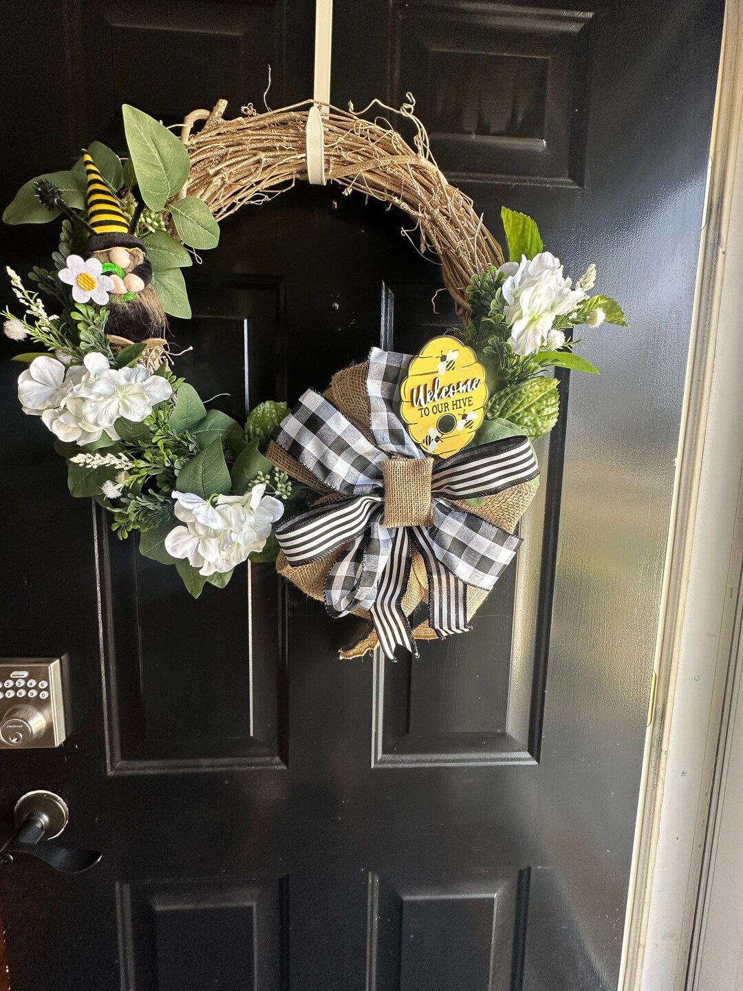 Welcome to Our Hive, Bee Wreath, Farmhouse Wreath for Front Door, All ...