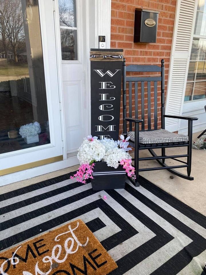 WELCOME Sign WELCOME Porch Planter Planter Front Door | Etsy