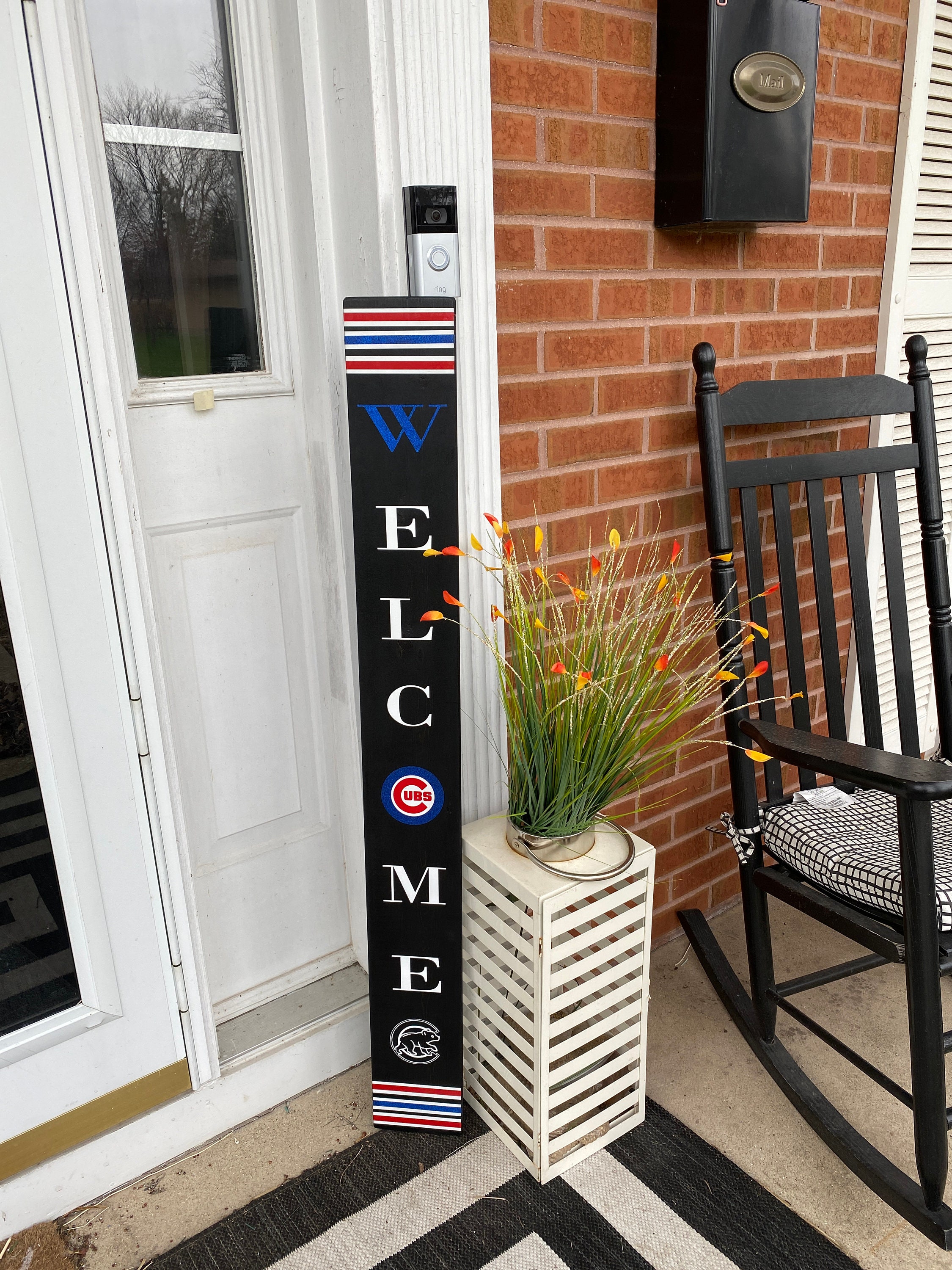 CUBS WELCOME SIGN Chicago Cubs sign cubs porch leaner Cubs - Etsy.de