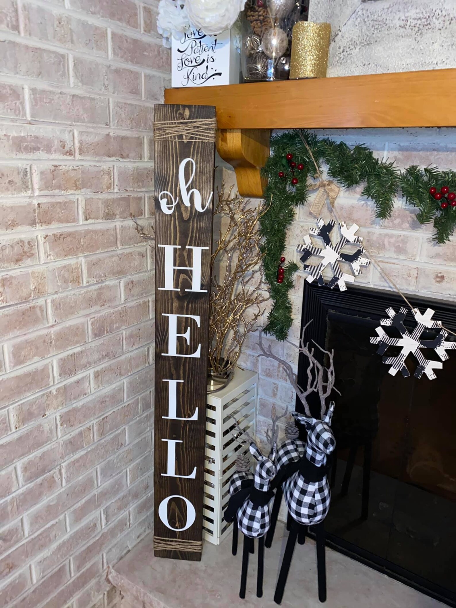 OH HELLO WELCOME Sign, Hello Sign, Hello Sign Leaner, Rustic Welcome ...