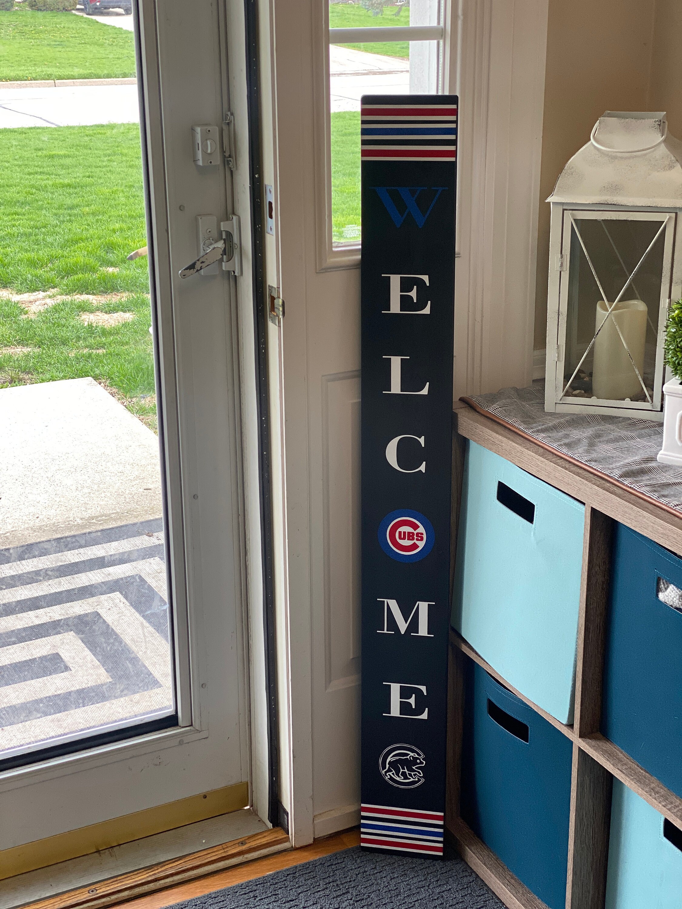 CUBS WELCOME SIGN Chicago Cubs sign cubs porch leaner Cubs - Etsy.de
