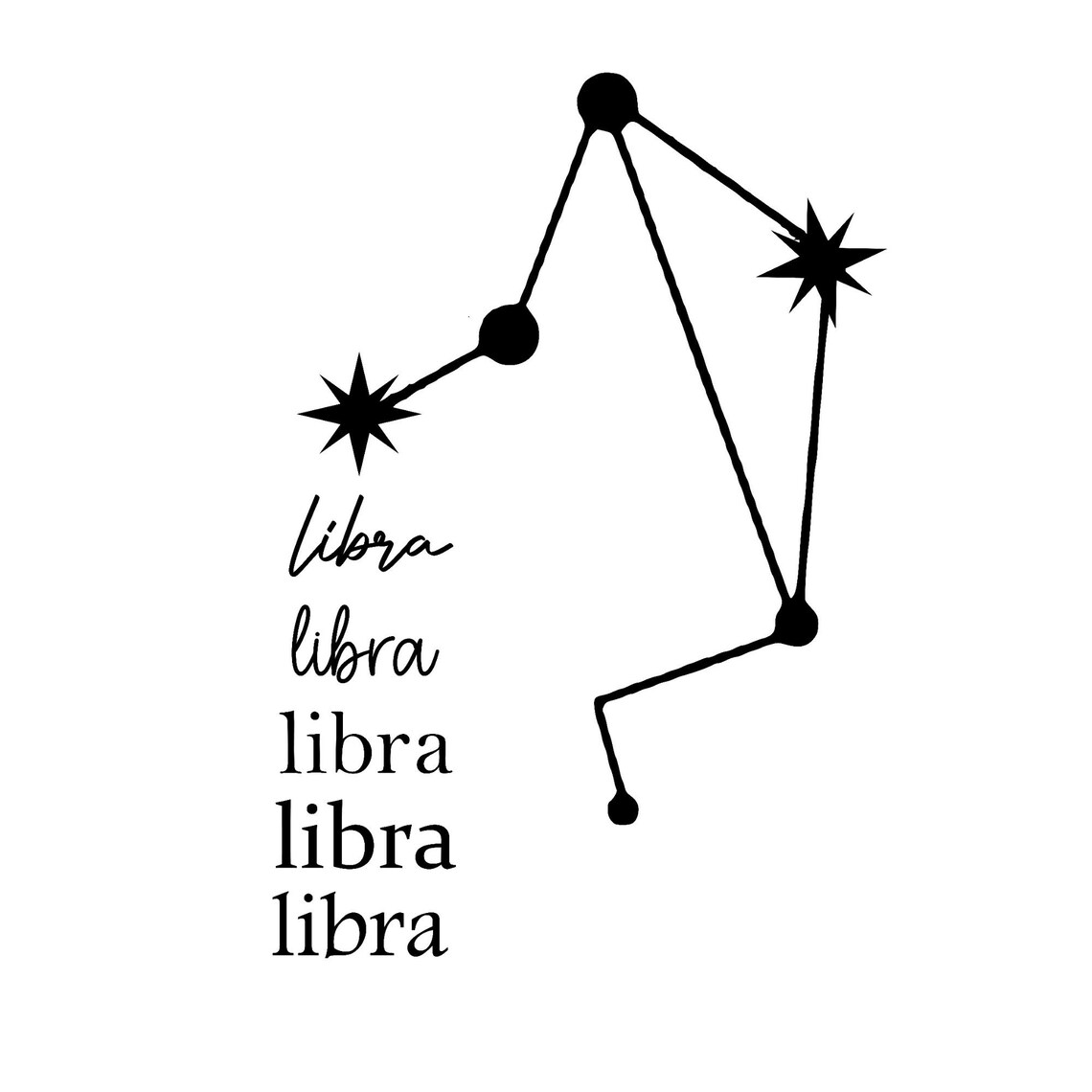 Libra Constellation CHOOSE YOUR FONT Decal | Etsy