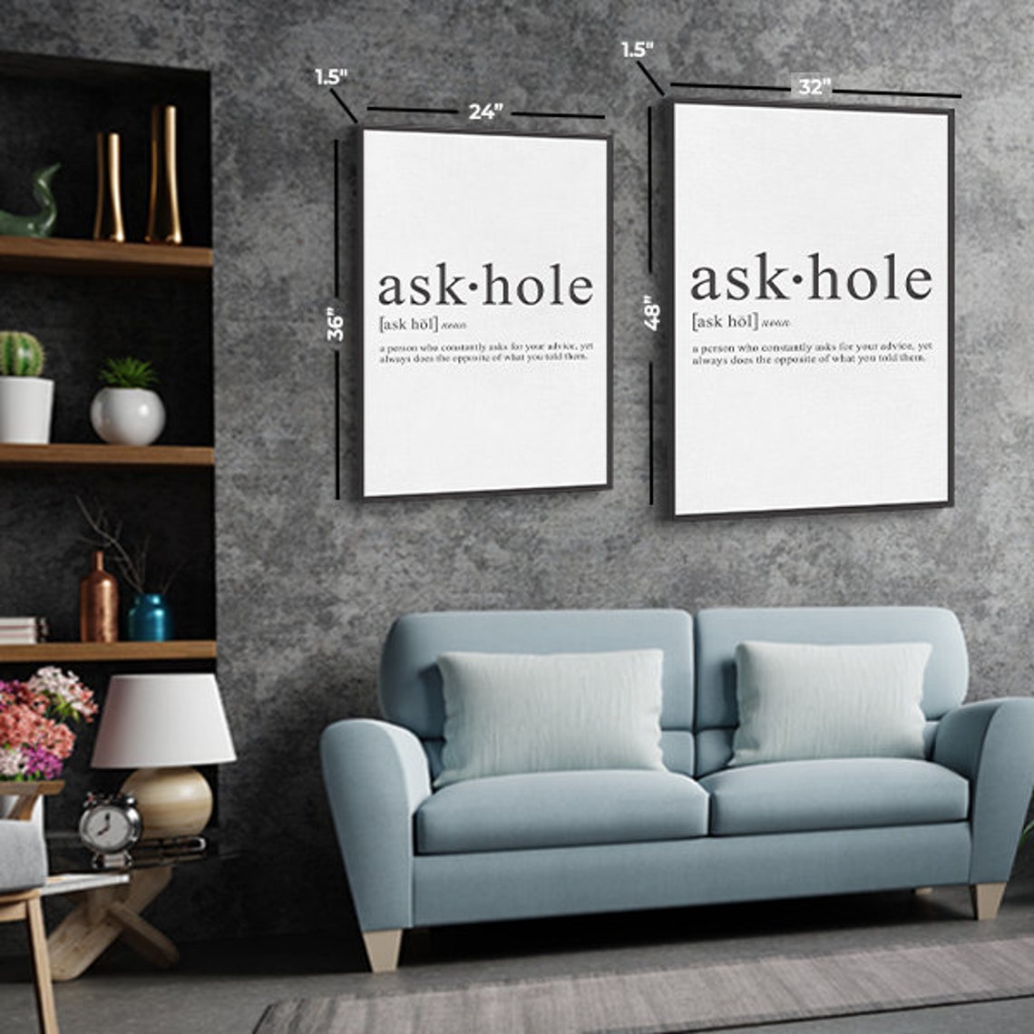 Askhole Definition Canvas Poster - Etsy