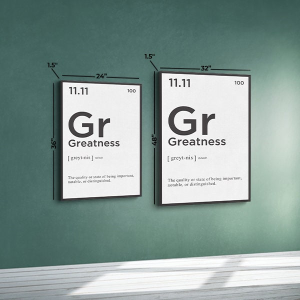 Greatness, Periodic Table of Greatness Canvas Poster - Etsy