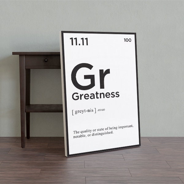 Greatness, Periodic Table of Greatness Canvas Poster - Etsy