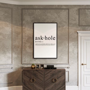 Askhole Definition Canvas Poster - Etsy