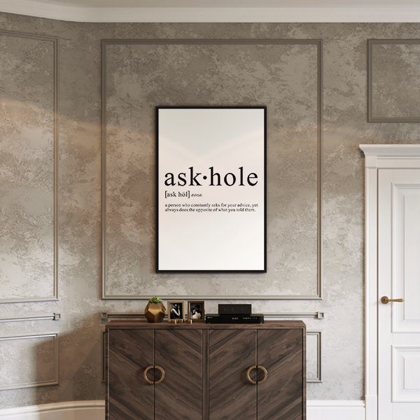 Askhole Definition Canvas Poster - Etsy