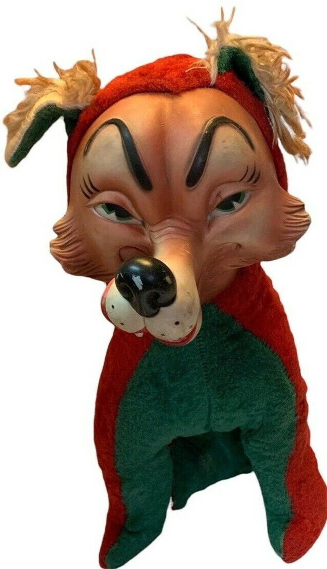 Vtg Big Bad Wolf Rushton Style Rubber Face Plush Stuffed Animal Large ...
