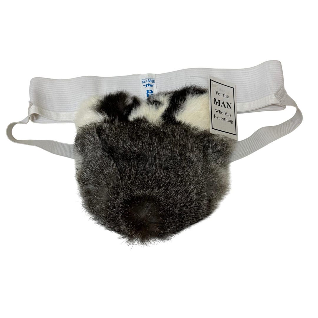 Vtg Duke "the Man" Fur Front Jockstrap XX Large White Elastic With Fur ...