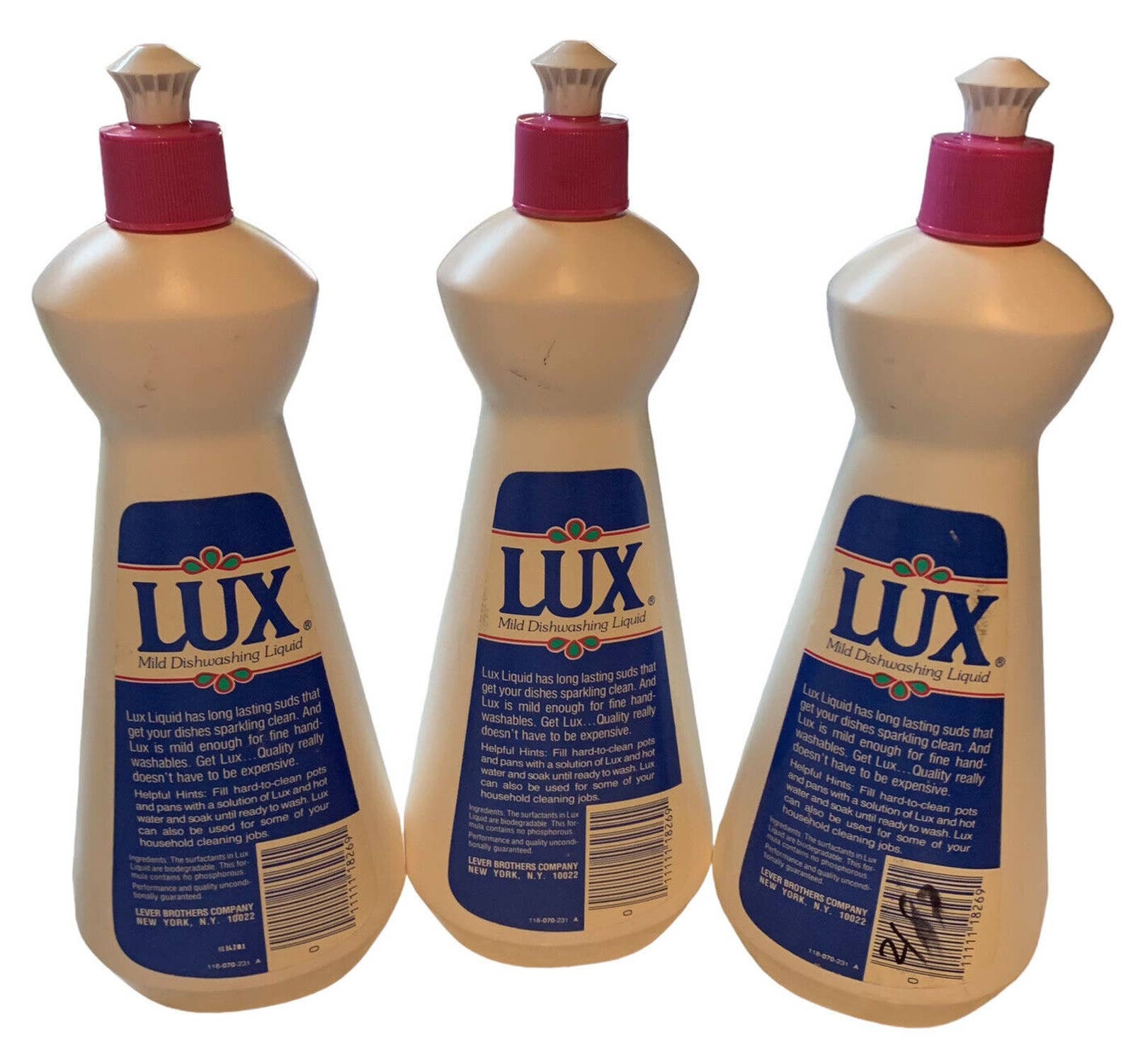 3- Vintage 1980's Lever LUX Mild Dishwashing Liquid Dish Soap 22 Oz ...