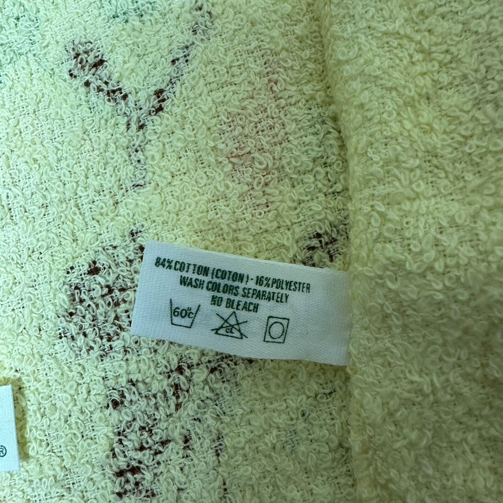 Vintage Cannon MCM Retro Yellow Butterfly Floral Fringe Bath Towel Set ...