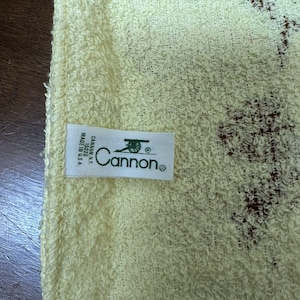 Vintage Cannon MCM Retro Yellow Butterfly Floral Fringe Bath Towel Set ...