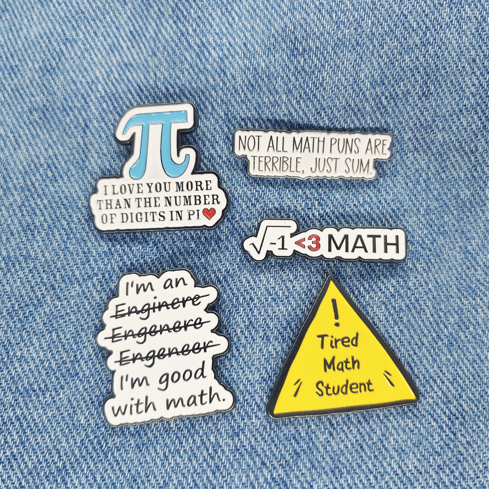 Tired Math Student Enamel Pin Math Enamel Pin Set - Etsy