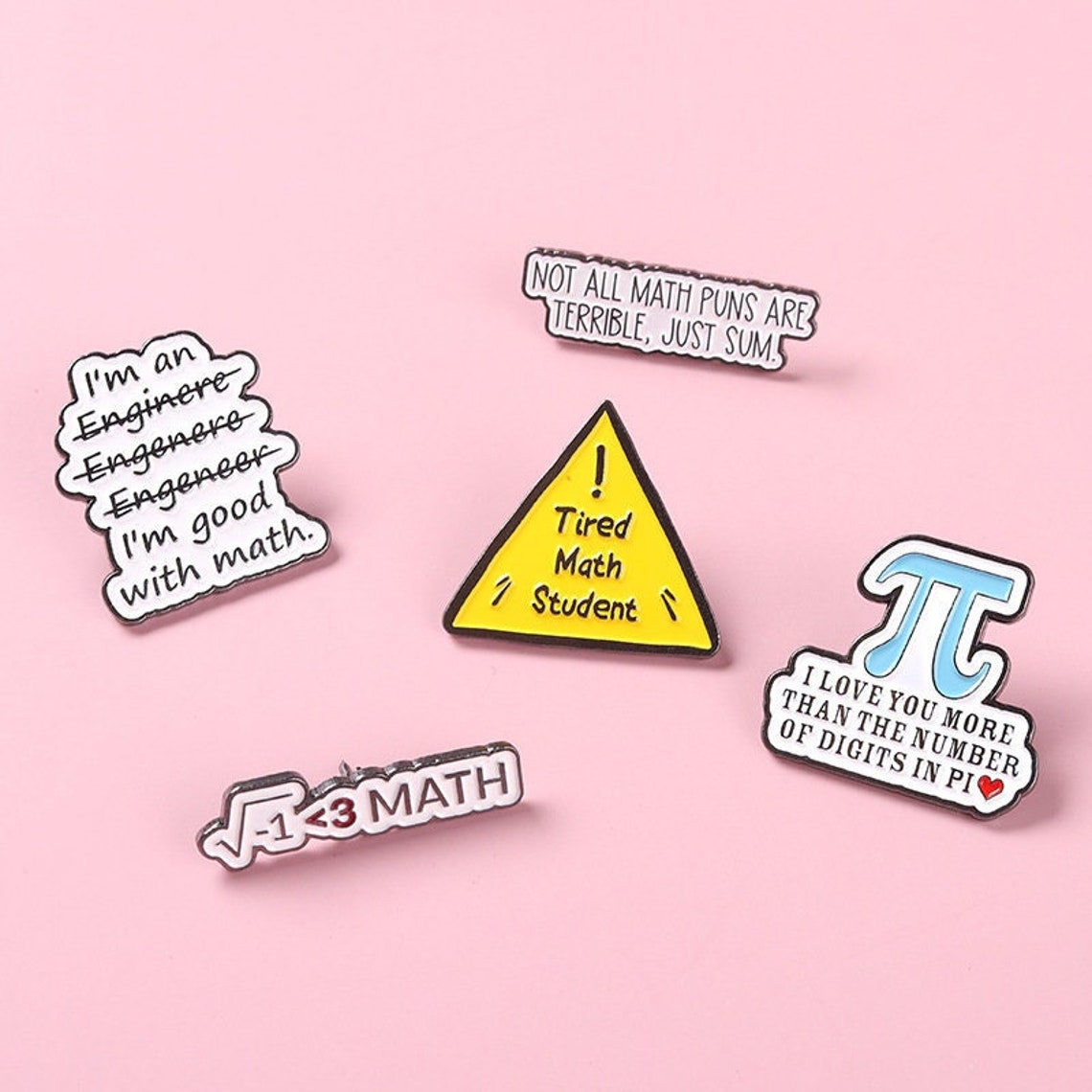 Tired Math Student Enamel Pin Math Enamel Pin Set - Etsy