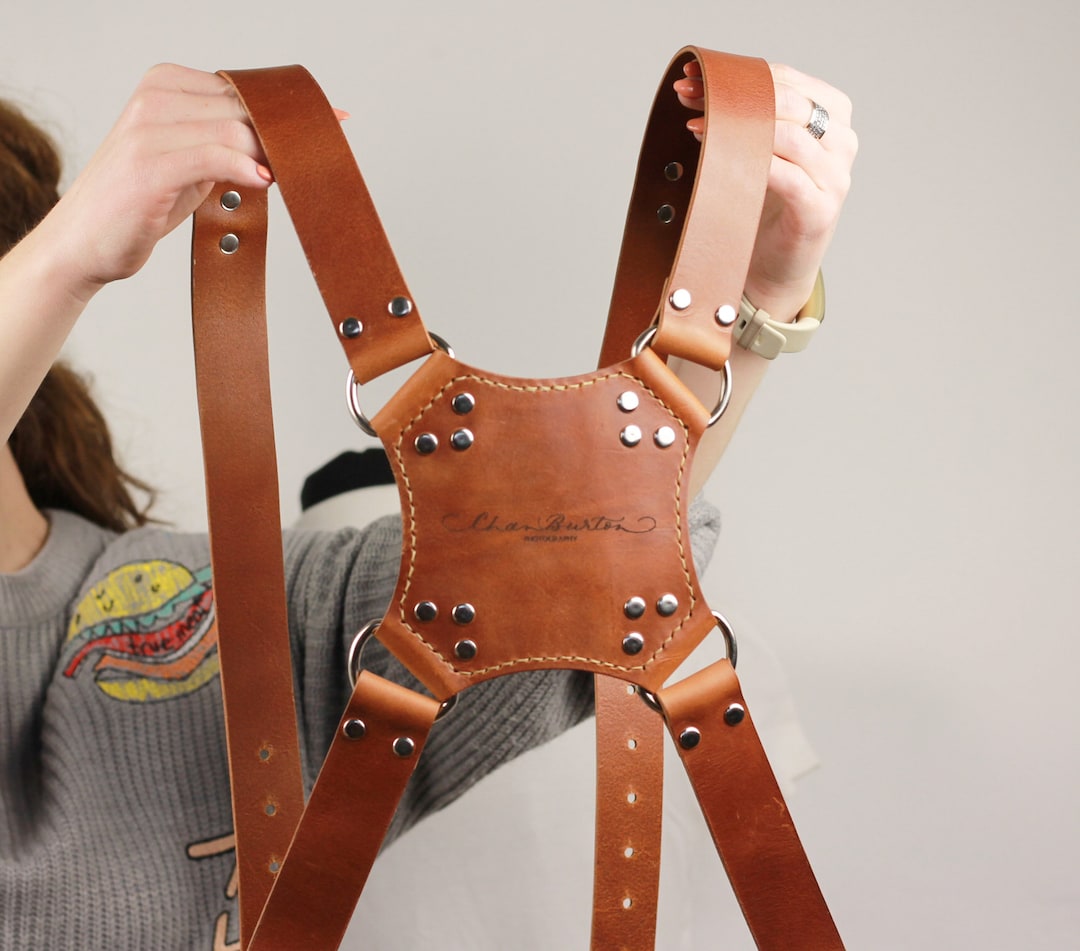 Personalized Dual Leather Camera Harness – Adjustable DSLR/SLR Strap ...