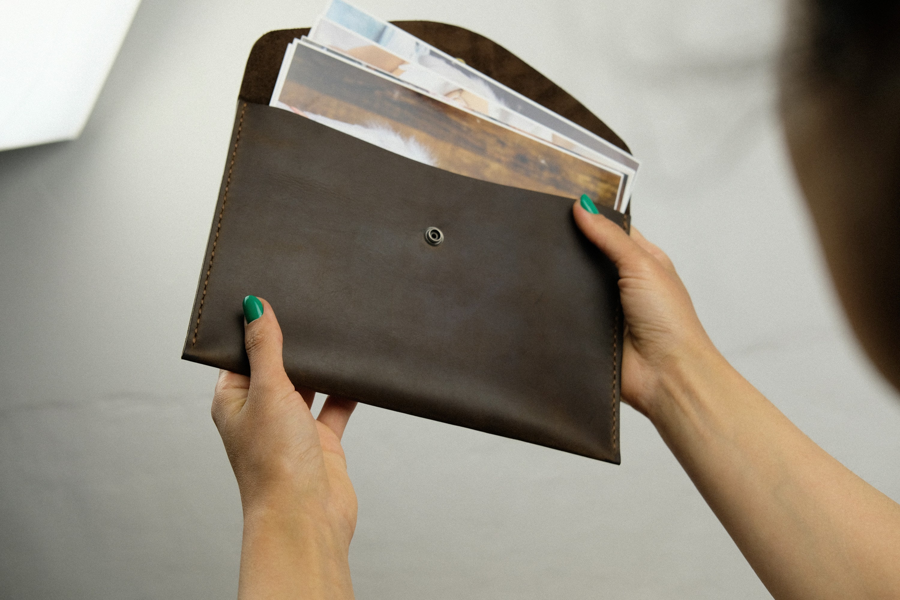 Personalized Leather Photo Envelopes for 6x8 Prints 15x21cm | Custom ...