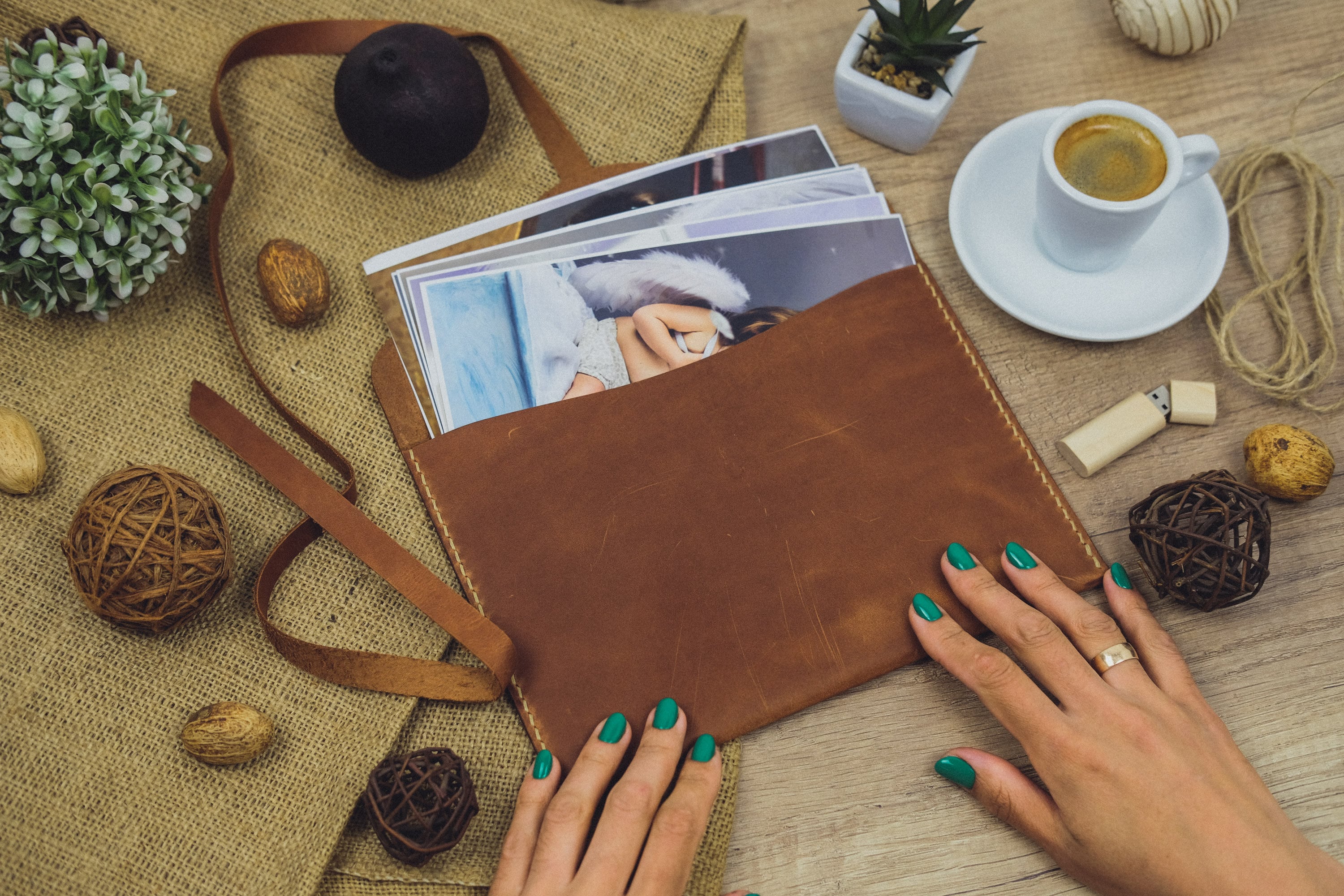 Leather Photo Envelope – 6x8 in (15x21 Cm) Personalized Holder ...