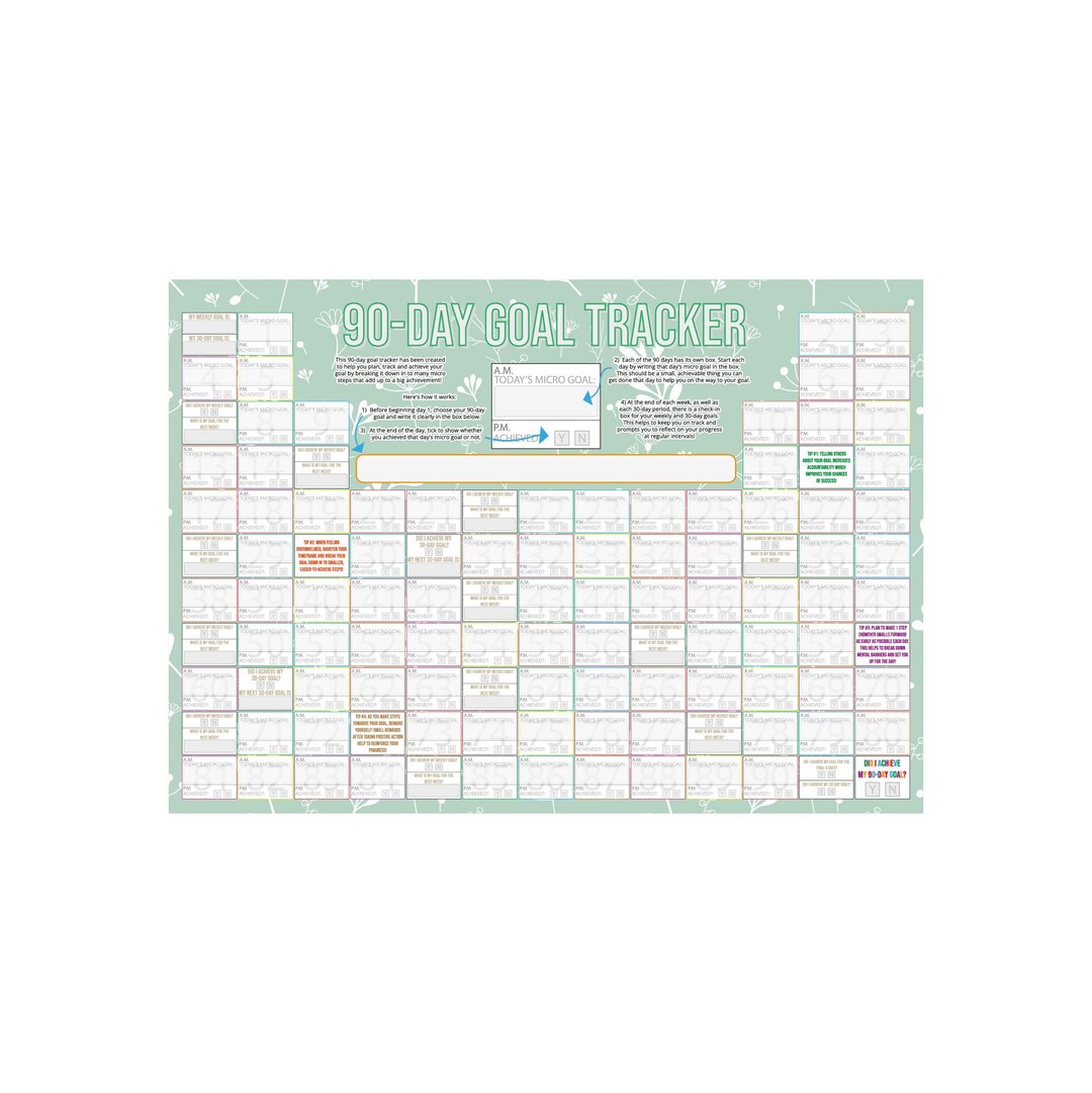 Goal Planner Wall 90-day Achievement Goal Target Study Skill - Etsy
