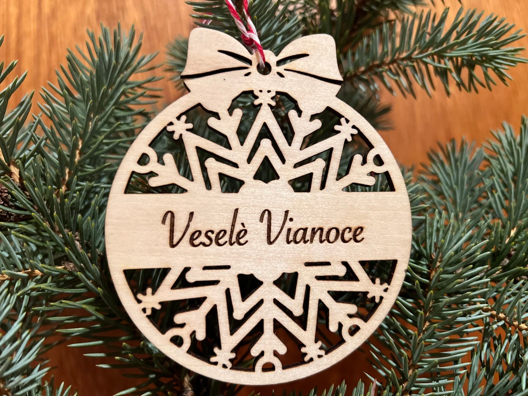 Snowflake Ornament With Slovak Christmas Greeting - Etsy