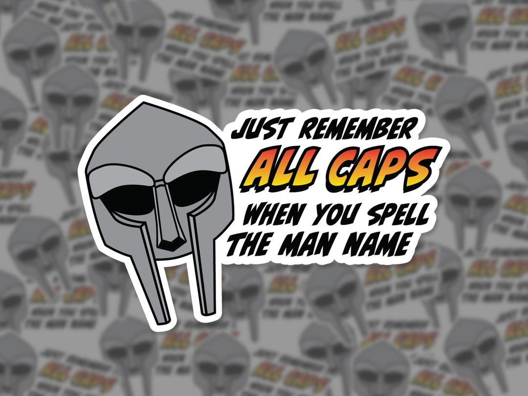 MF DOOM Mask All Caps Sticker - Etsy