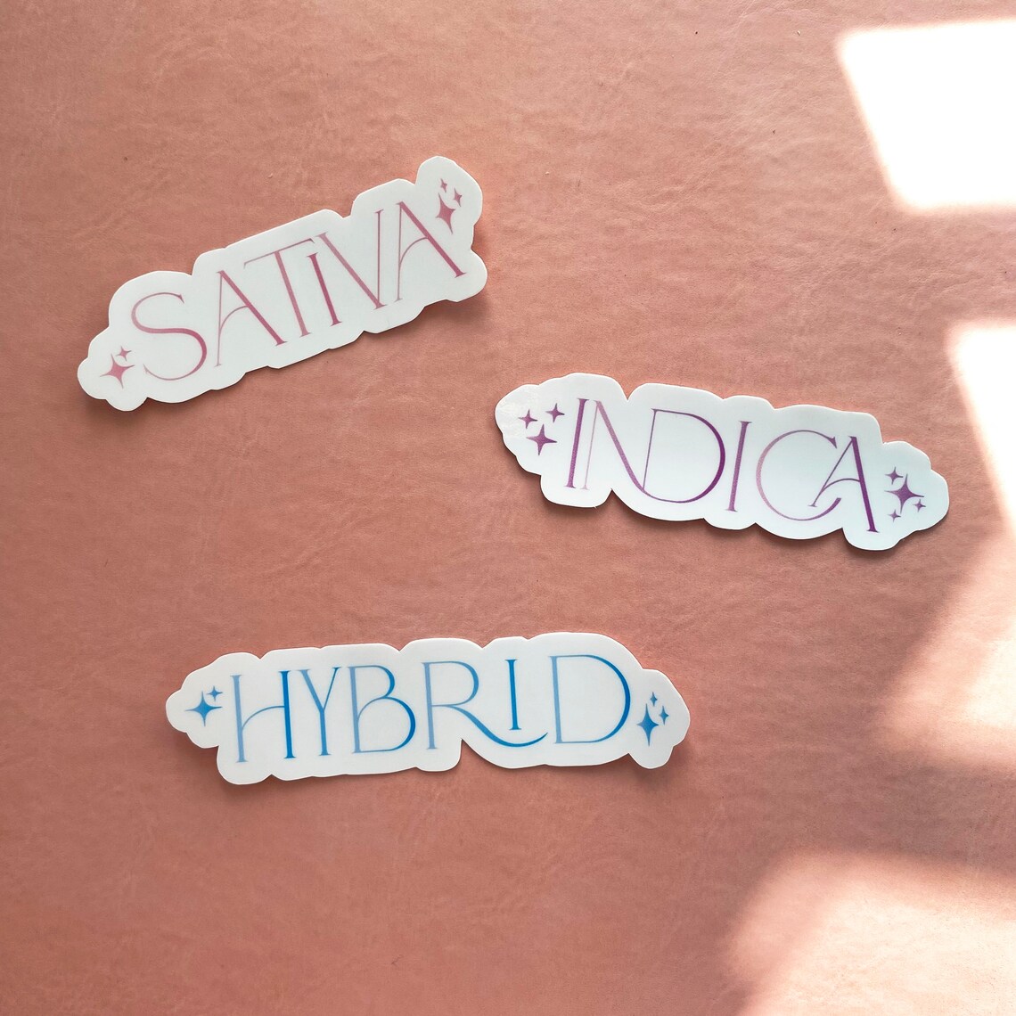 Indica Sativa Hybrid Weed Strain Sticker | Etsy