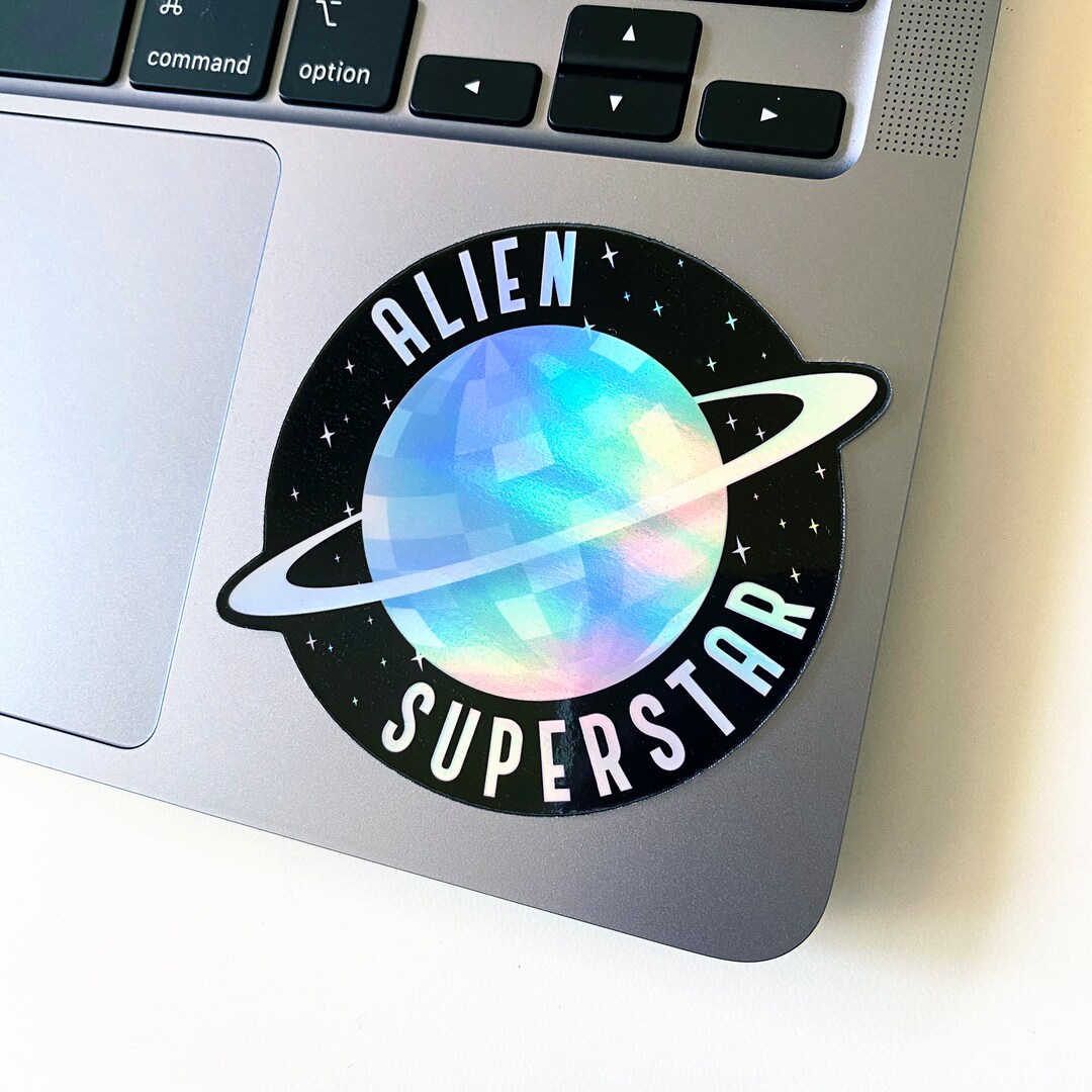 Holographic Alien Superstar Sticker - Etsy
