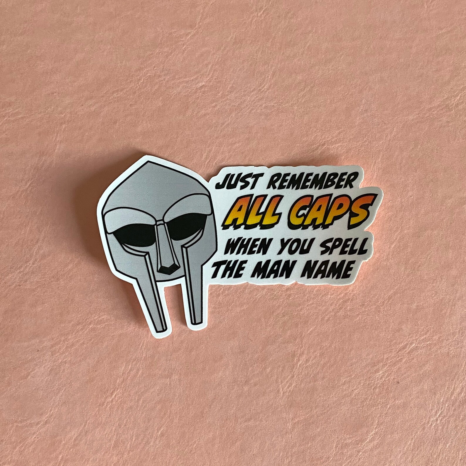 MF DOOM Mask All Caps Sticker - Etsy