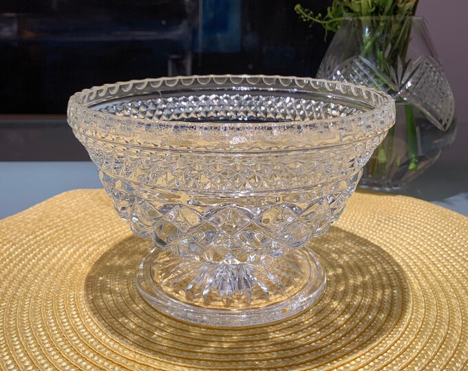 Vintage Anchor Hocking wexford Pattern Footed Pressed Glass Bowl. - Etsy