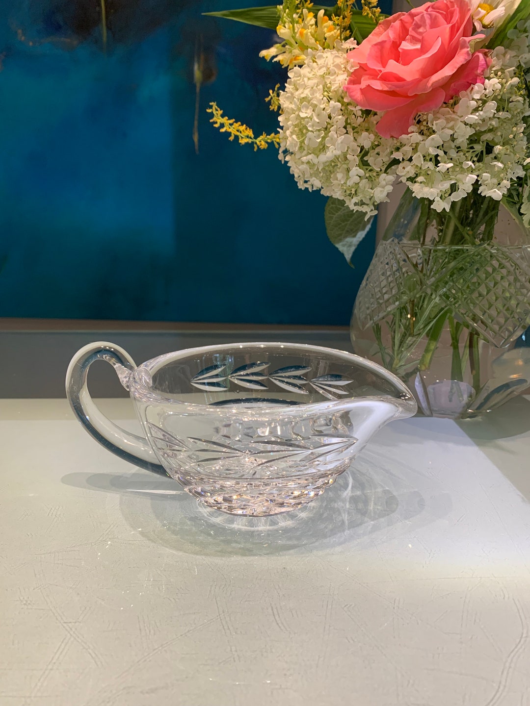 Vintage Waterford Crystal Gravy/sauce Boat. "glandore" Pattern. Crafted ...
