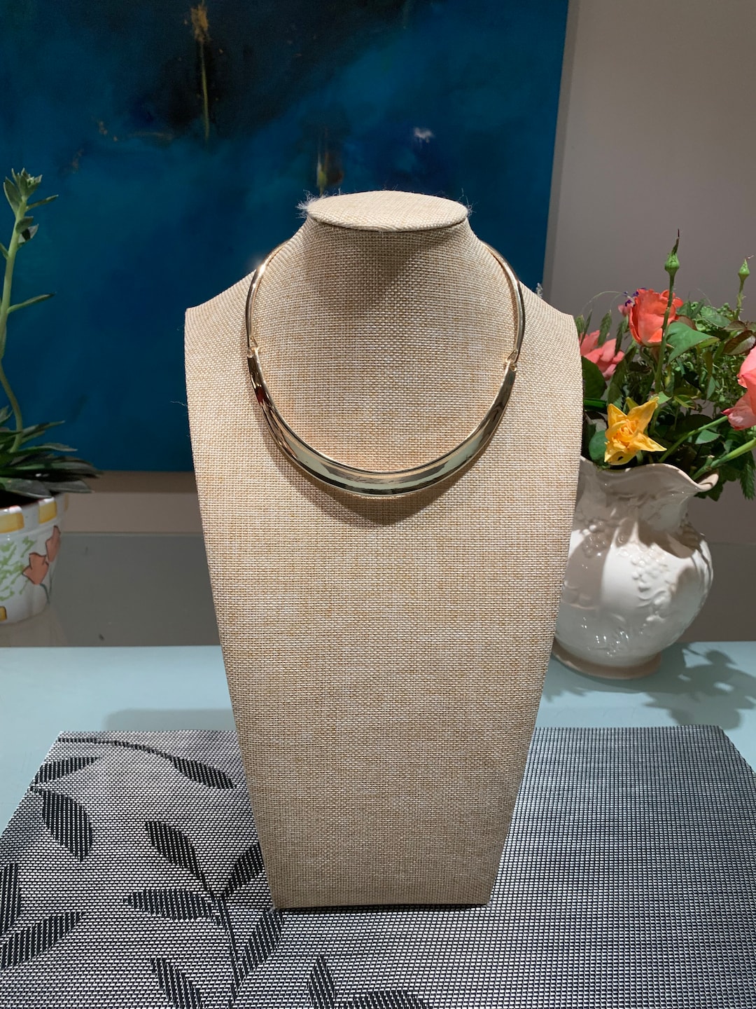 Vintage International Concepts Gold Tone Collar Necklace. - Etsy